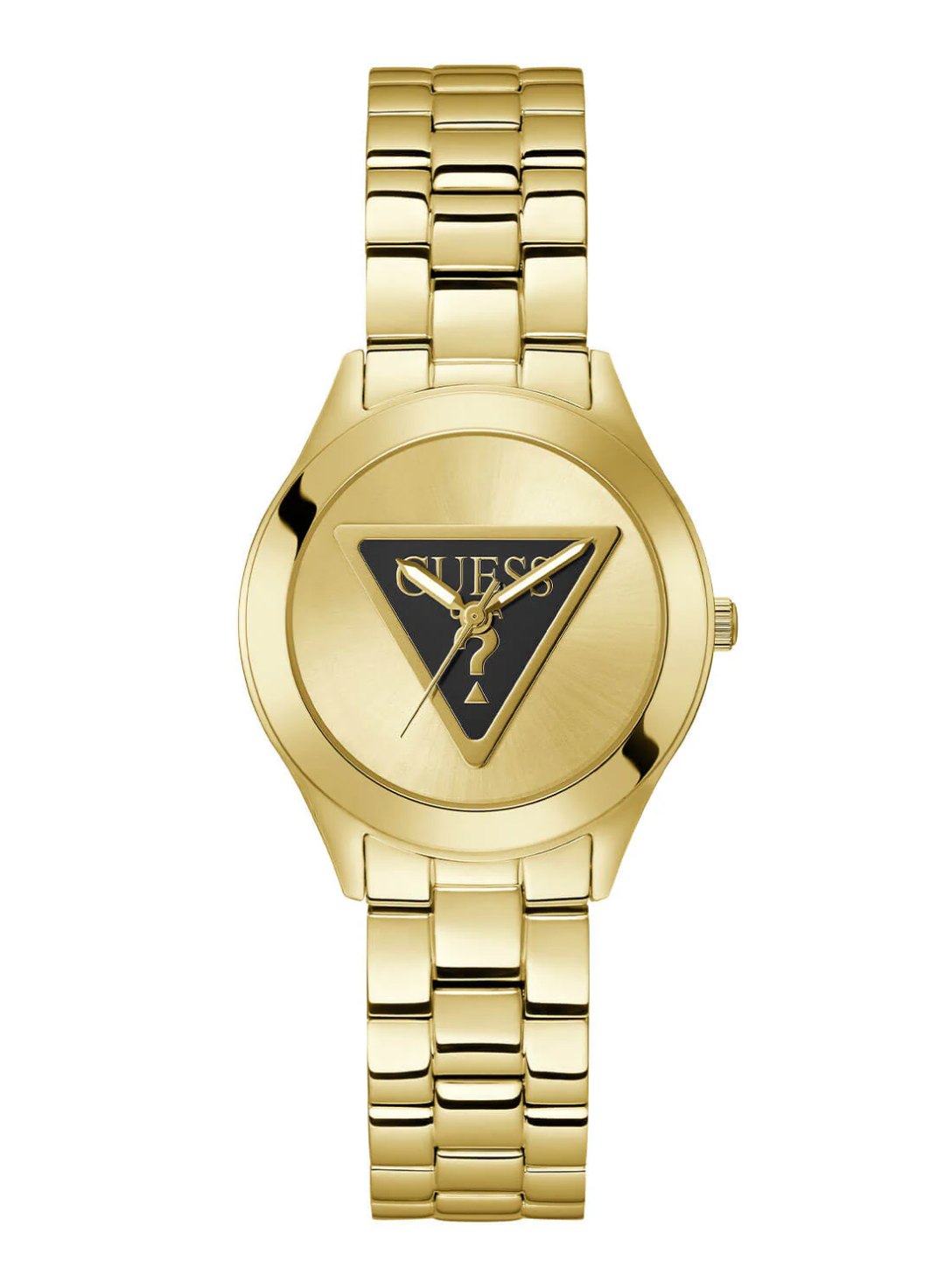 GUESS GW0675l2 Ladies Gold Tri Plaque Black Link Watch – Broadway ...